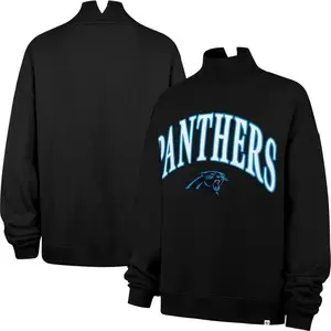 '47 Carolina Panthers Oversized Vantage Mock Neck Sweatshirt