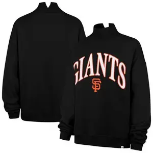 '47 San Francisco Giants Oversized Vantage Mock Neck Sweatshirt - Black