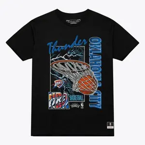 Mitchell & Ness Oklahoma City Thunder Lightning Swish T-shirt - Black