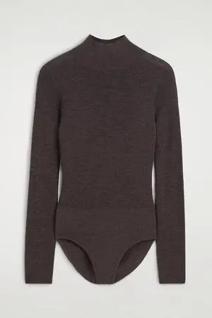 Cos Seamless Merino Wool Mock-neck Bodysuit