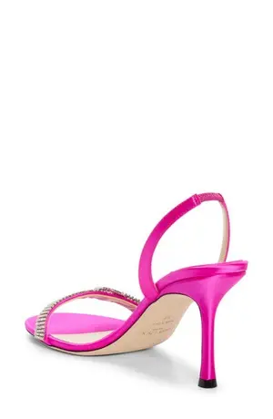 JIMMY CHOO Jenn Crystal Slingback Sandal - Fuchsia/crystal