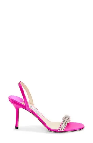 JIMMY CHOO Jenn Crystal Slingback Sandal - Fuchsia/crystal