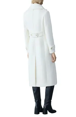 Mackage Elodie-r Double Breasted Wool Blend Coat - Cream