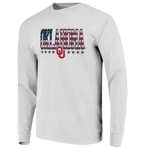 IMAGE ONE Oklahoma Sooners Tall Type Flag Long Sleeve T-shirt
