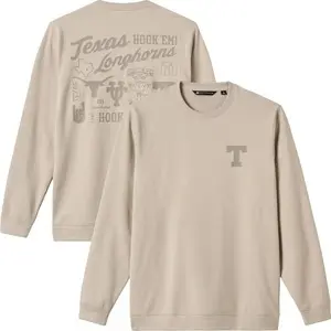 Travis Mathew Texas Longhorns Campus Hero Fleece Tri-blend Sweatshirt - Tan