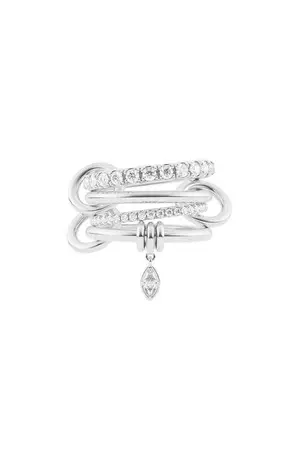 SPINELLI KILCOLLIN Inara Marquise Sterling Diamond Stack Ring - Silver