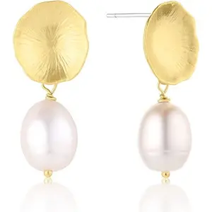 SET & STONES Dylan Pearl Earrings - Gold