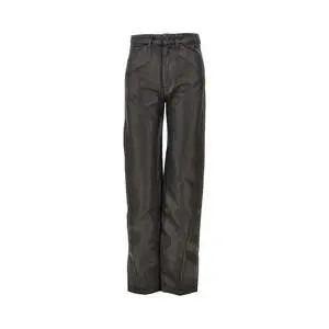 LEMAIRE Coated Denim Twisted Pants - Brown