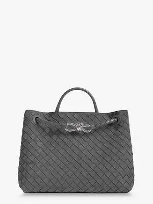 Bottega Veneta Andiamo Medium Suede Handbag - Grey