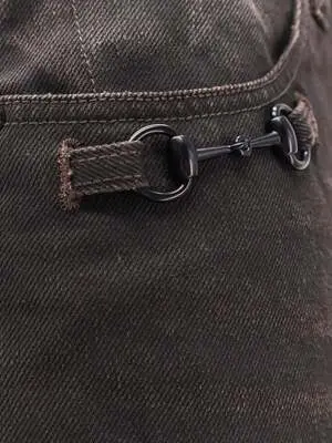 Gucci Cotton Denim Trousers With Horsebit Detail