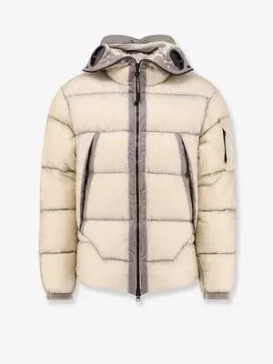 C.P. COMPANY D.d. Shell Explorer Lens Medium Down Jacket - Beige