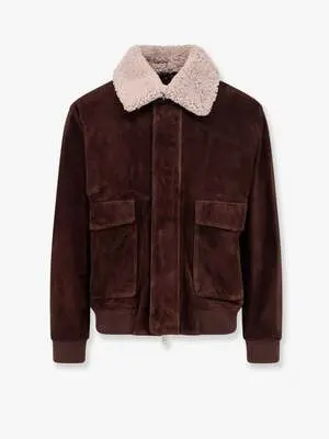 ARMA Suede Jacket With Fur Collar