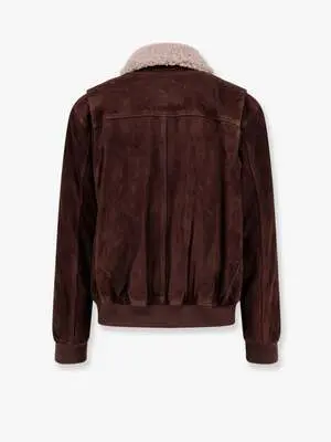 ARMA Suede Jacket With Fur Collar