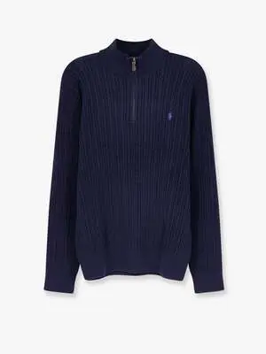 Polo Ralph Lauren Cable Knit Sweater With Zip - Blue