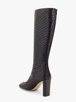 Bottega Veneta Cherry Boots With Braided Pattern
