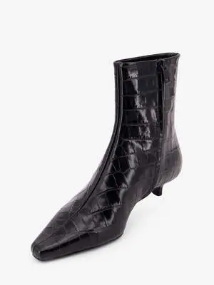 TOTEME Pointedtoe Ankle Boots With Crocodile Effect