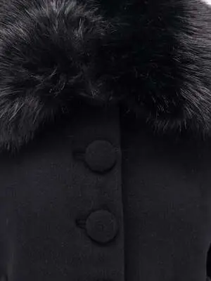SELF-PORTRAIT Wool Blend Blazer With Faux Fur Details