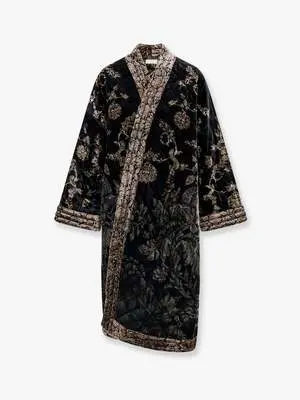 PIERRE-LOUIS MASCIA Kanpur Padded Viscose And Silk Kimono - Black