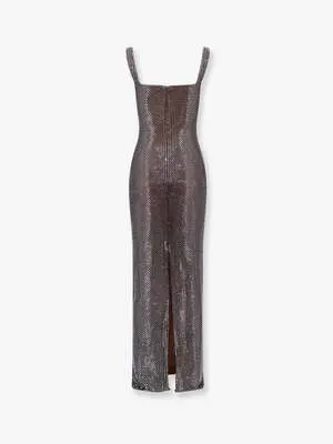 SELF-PORTRAIT Long Dress With Allover Rhinestones