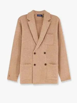 Polo Ralph Lauren Wool And Cashmere Blend Cardigan/blazer - Brown