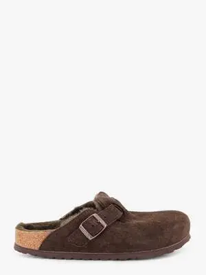 BIRKENSTOCK Boston Vl/shearling Suede Clog - Brown