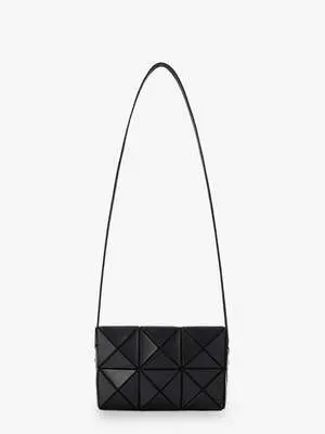 Issey Miyake Cuboid Shoulder Bag With Geometric Pattern - Black