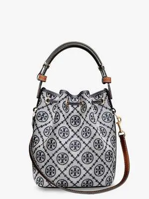 Tory Burch T Monogram Cottonblend Bucket Bag