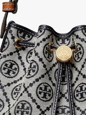 Tory Burch T Monogram Cottonblend Bucket Bag