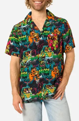 Opposuits Scooby-doo Short Sleeve Button-up Shirt - Brown