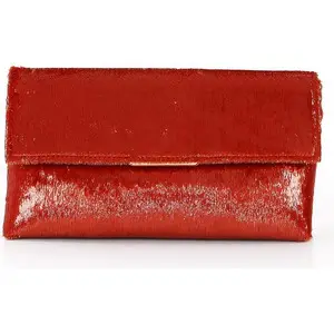 Badgley Mischka Angel Soft Faux Pony Hair Envelope Clutch - Copper