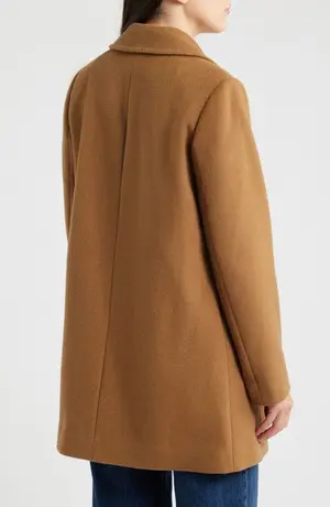 Calvin Klein Wool Blend Peacoat - Dark Camel