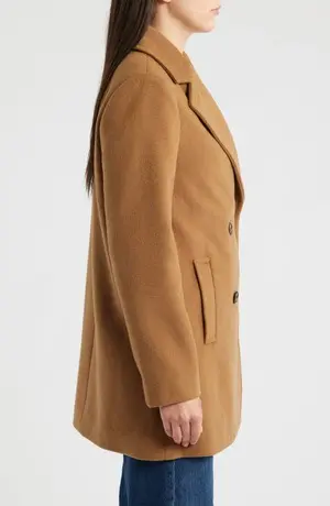 Calvin Klein Wool Blend Peacoat - Dark Camel