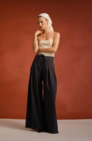 Endless Rose Pleated High Waist Wide Leg Pants