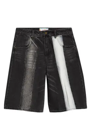 NOTHING GROWS OVERNIGHT Panel Denim Shorts
