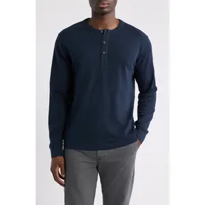 FLINT & TINDER BY HUCKBERRY Surplus Long Sleeve Henley - Navy