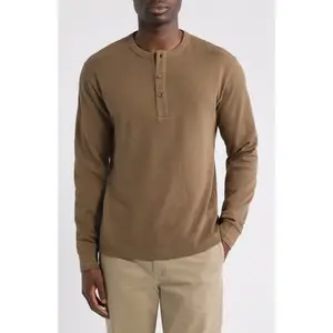 FLINT AND TINDER BY HUCKBERRY Surplus Long Sleeve Henley - Worn Canvas