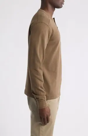 FLINT AND TINDER BY HUCKBERRY Surplus Long Sleeve Henley - Worn Canvas