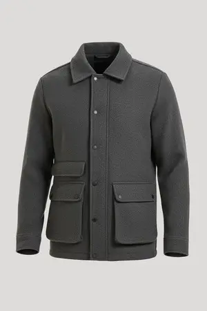 CLOUDVEIL Flannel Lined Barn Coat - Charcoal