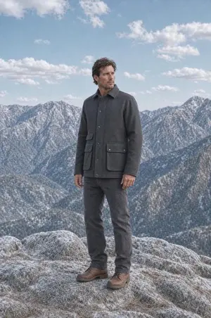CLOUDVEIL Flannel Lined Barn Coat - Charcoal