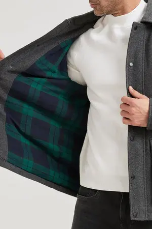 CLOUDVEIL Flannel Lined Barn Coat - Charcoal