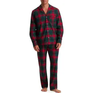 PETITE PLUME Plaid Cotton Twill Pajamas - Red