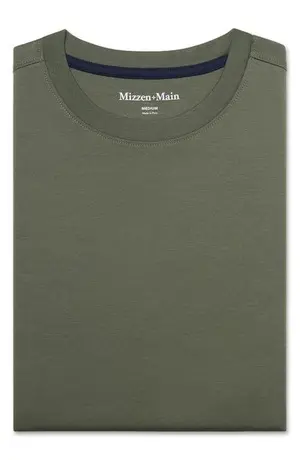 Mizzen+main Palmer Trim Fit Pima Cotton T-shirt - Olive