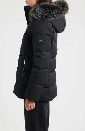 Calvin Klein Faux Fur Trim Puffer Jacket