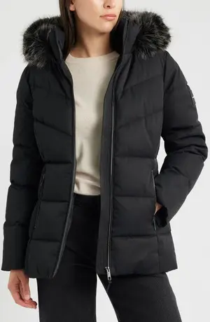 Calvin Klein Faux Fur Trim Puffer Jacket