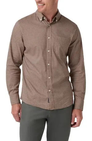 Mizzen+main Kennedy Trim Fit Grid Button-down Shirt - Mocha Everett Grid