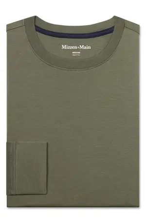Mizzen+main Palmer Trim Fit Pima Cotton T-shirt - Olive