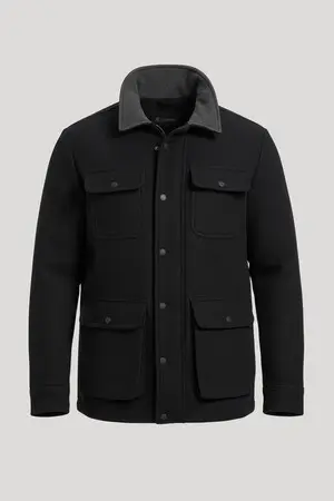 CLOUDVEIL Park City Vegan Wool Barn Jacket - Black