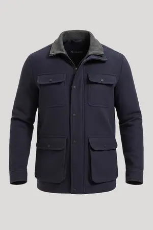 CLOUDVEIL Park City Vegan Wool Barn Jacket - Navy