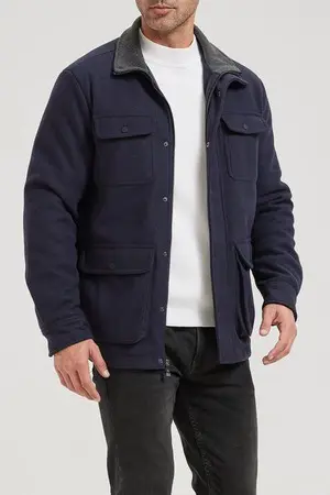 CLOUDVEIL Park City Vegan Wool Barn Jacket - Navy