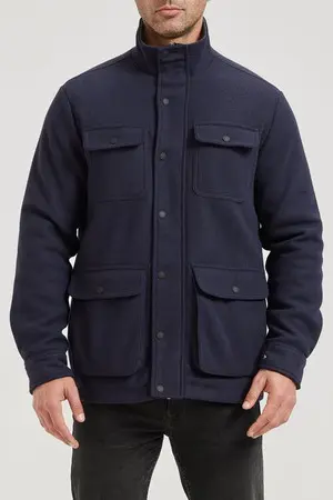 CLOUDVEIL Park City Vegan Wool Barn Jacket - Navy